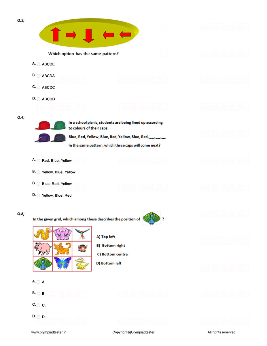 Maths Olympiad For Class 4 Sample Mock Test Paper 06 Olympiad Tester