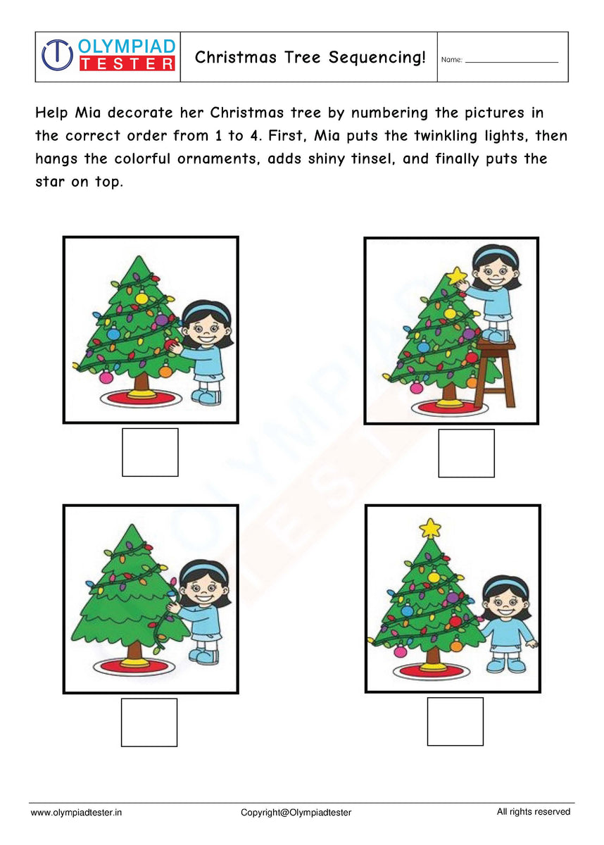 Mia's Magical Christmas Tree Sequencing! | Olympiad tester