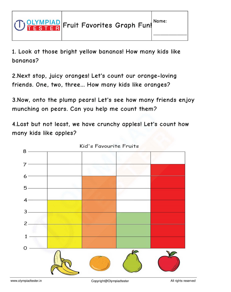 Kindergarten Bar Graph Activity: Discover Favorite Fruits | Olympiad tester