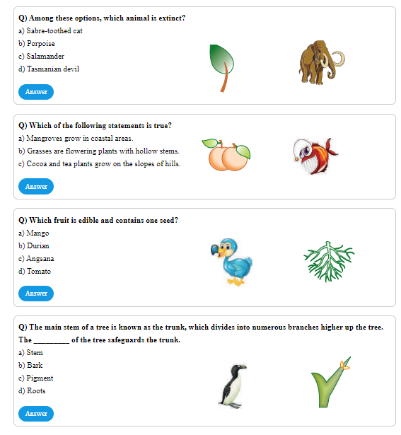 Class 3 GK Questions and answers - Plants and animals | Olympiad tester