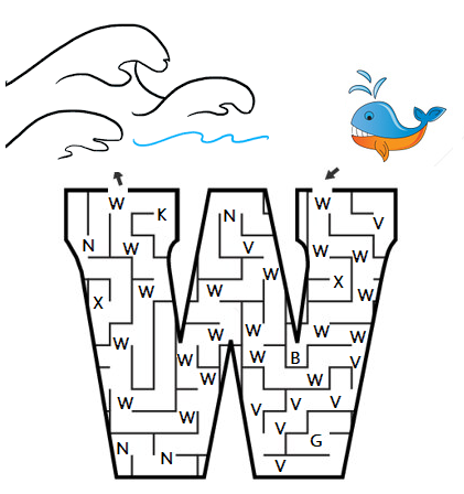 Kindergarten Maze Worksheets - Letter W | Olympiad tester