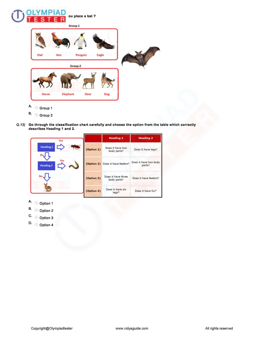 Class 4 Nso National Science Olympiad Toppers Guide Olympiad Tester