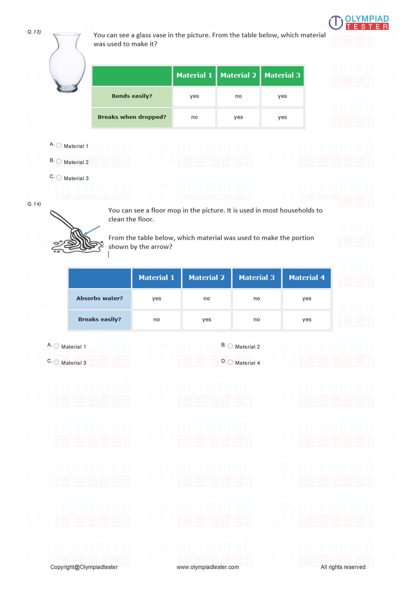 Class 1 Science - Mock test 26 | Olympiad tester