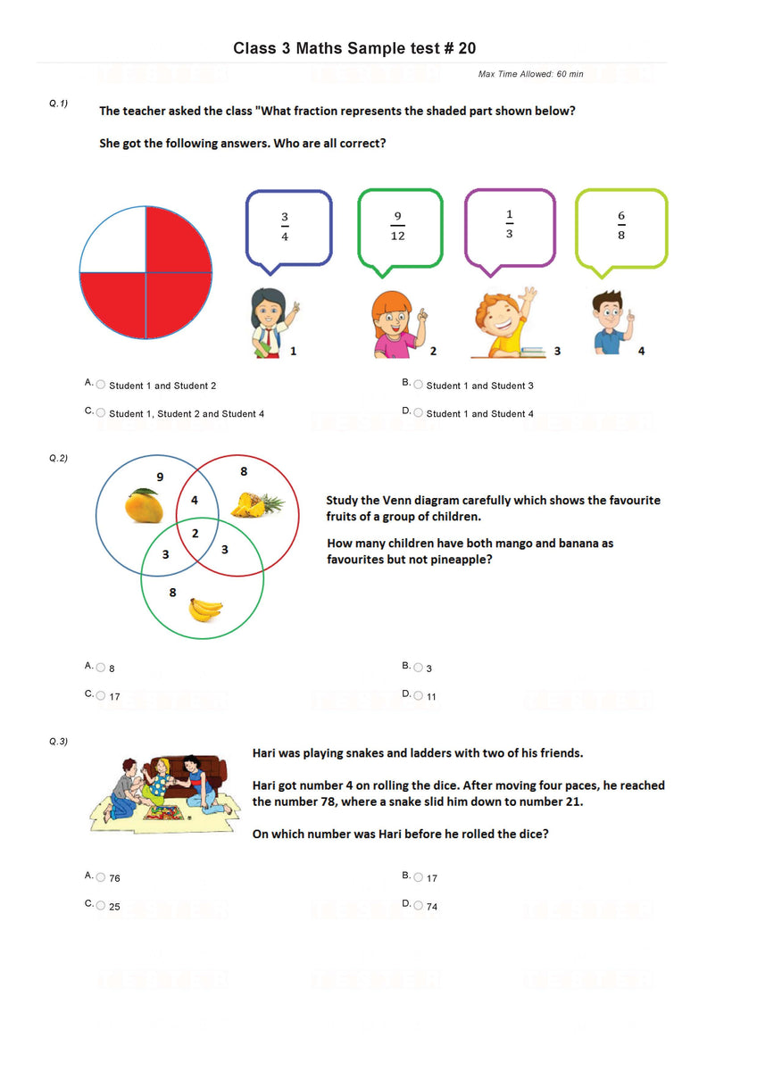 Class 3 Maths HOTS - PDF Worksheet 1 | Olympiad tester