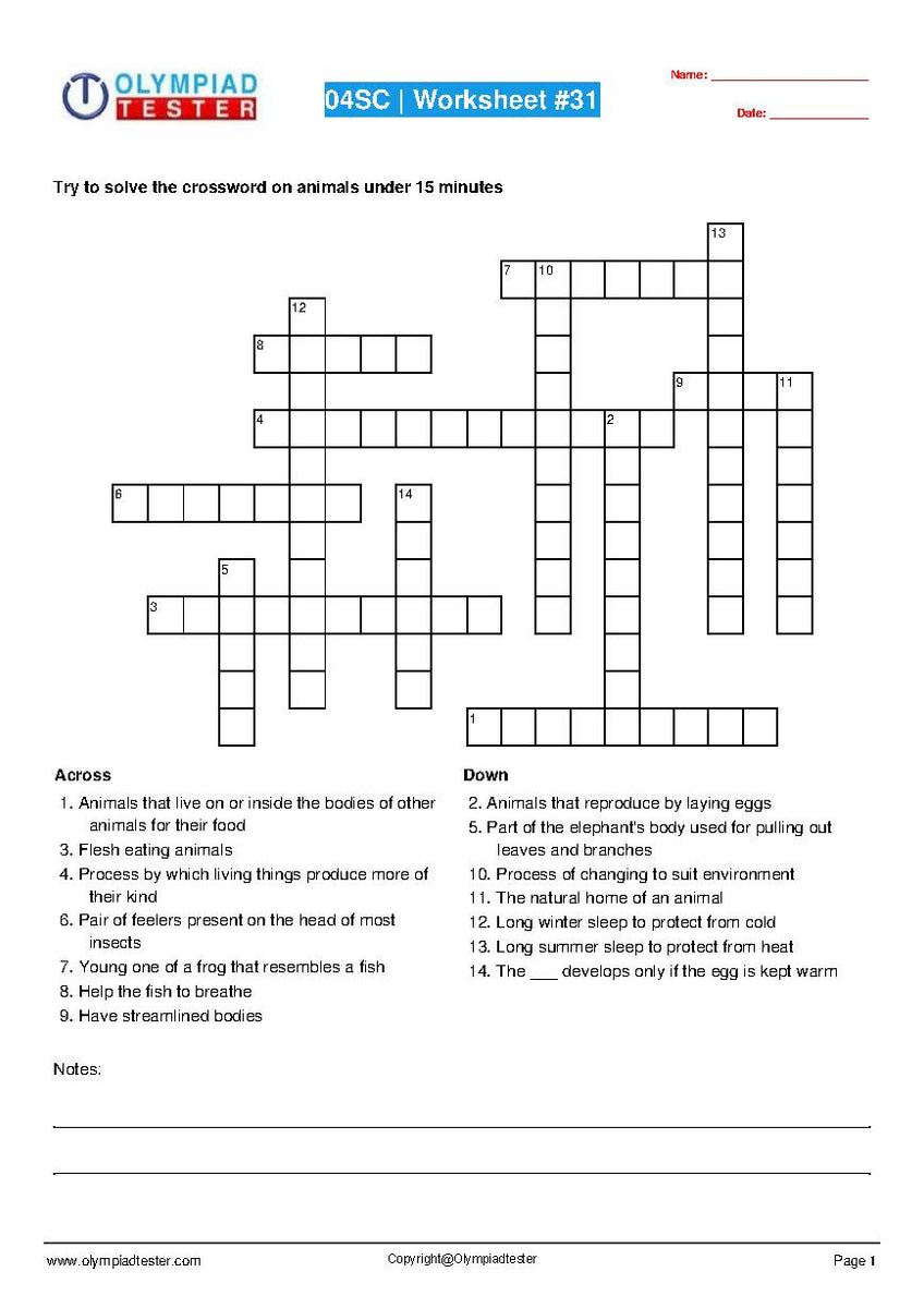 CBSE Class 4 Science HOTS Worksheets - Animals - Set 07 | Olympiad tester