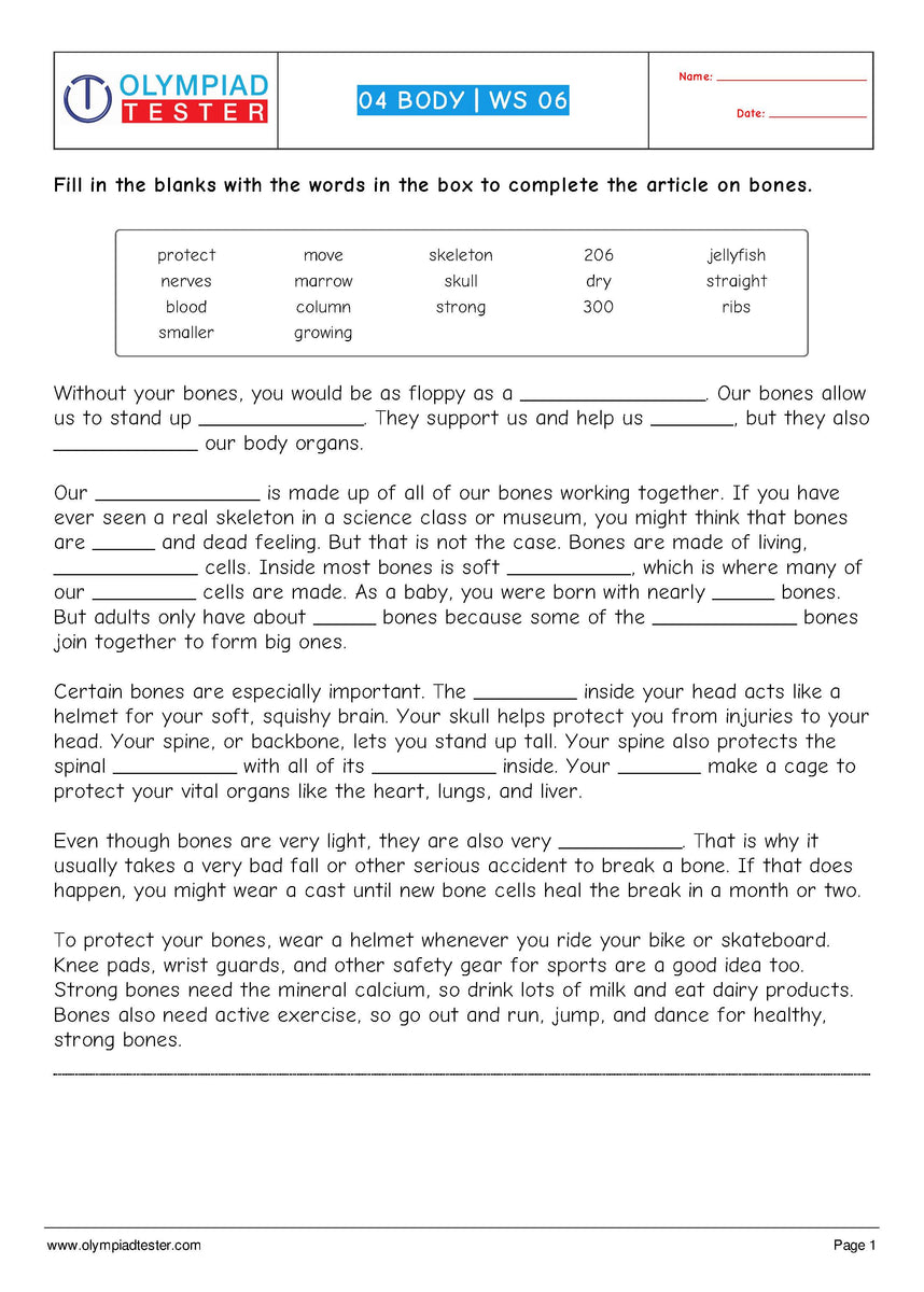 CBSE Class 4 Science HOTS Worksheets - Human body & health - Set 02 ...