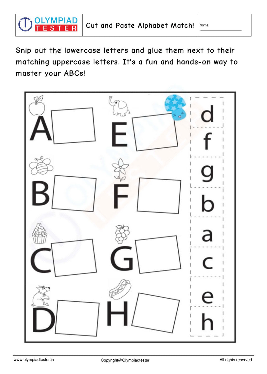 Cut and Paste Alphabet Match! | Olympiad tester