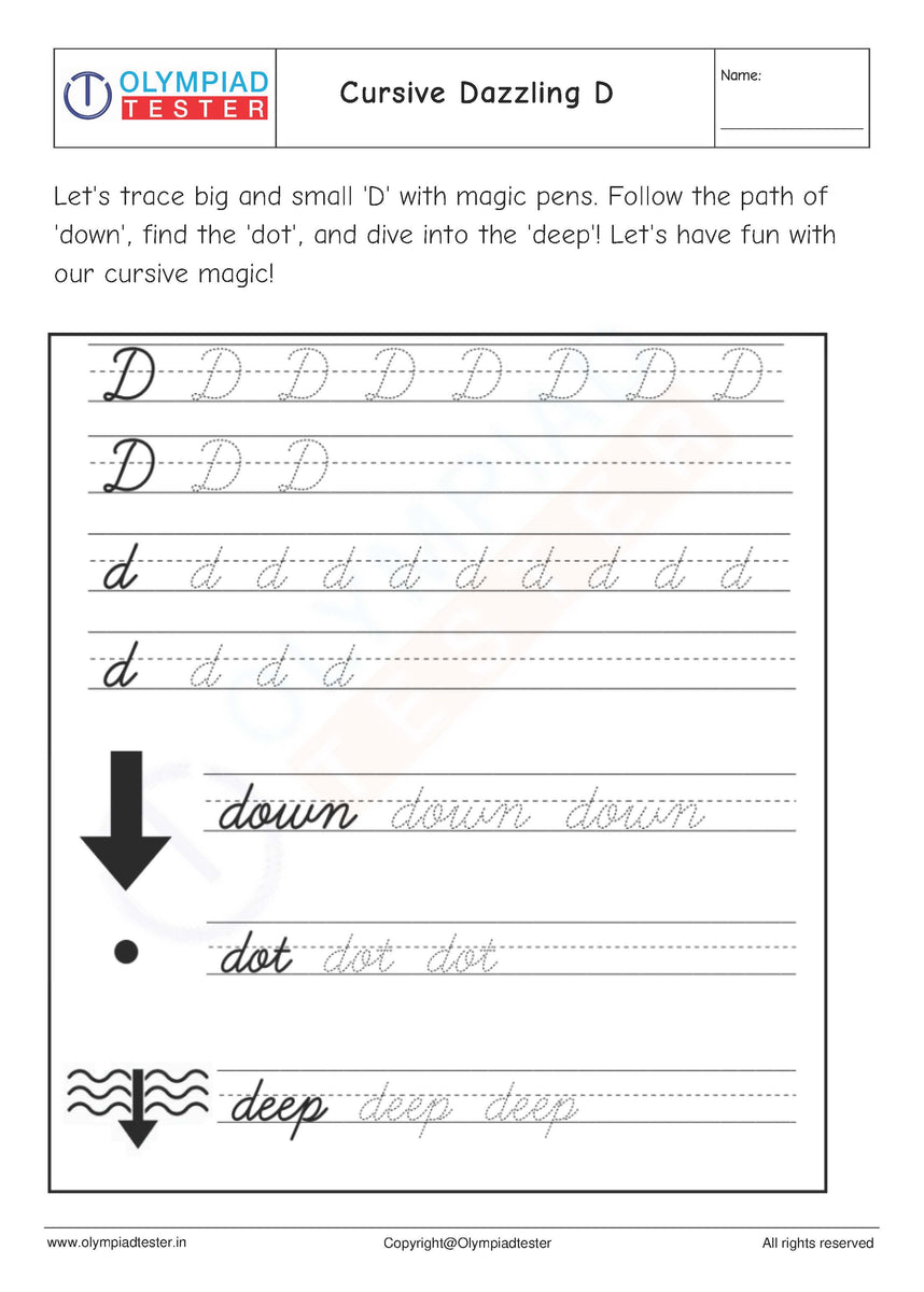 Cursive Dazzling D | Olympiad tester