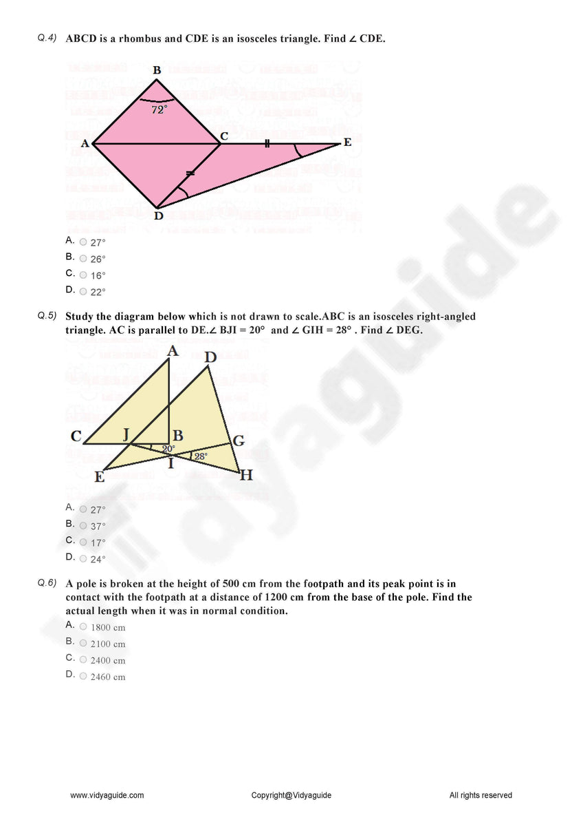Class 7 Maths - Triangle properties - Test 02 | Olympiad tester