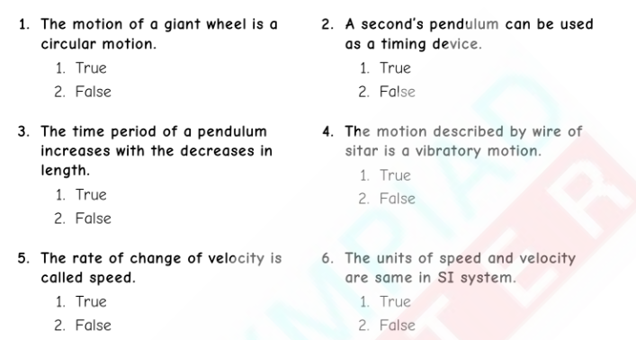 Class 7 Science Motion & Time worksheet #2 | Olympiad tester