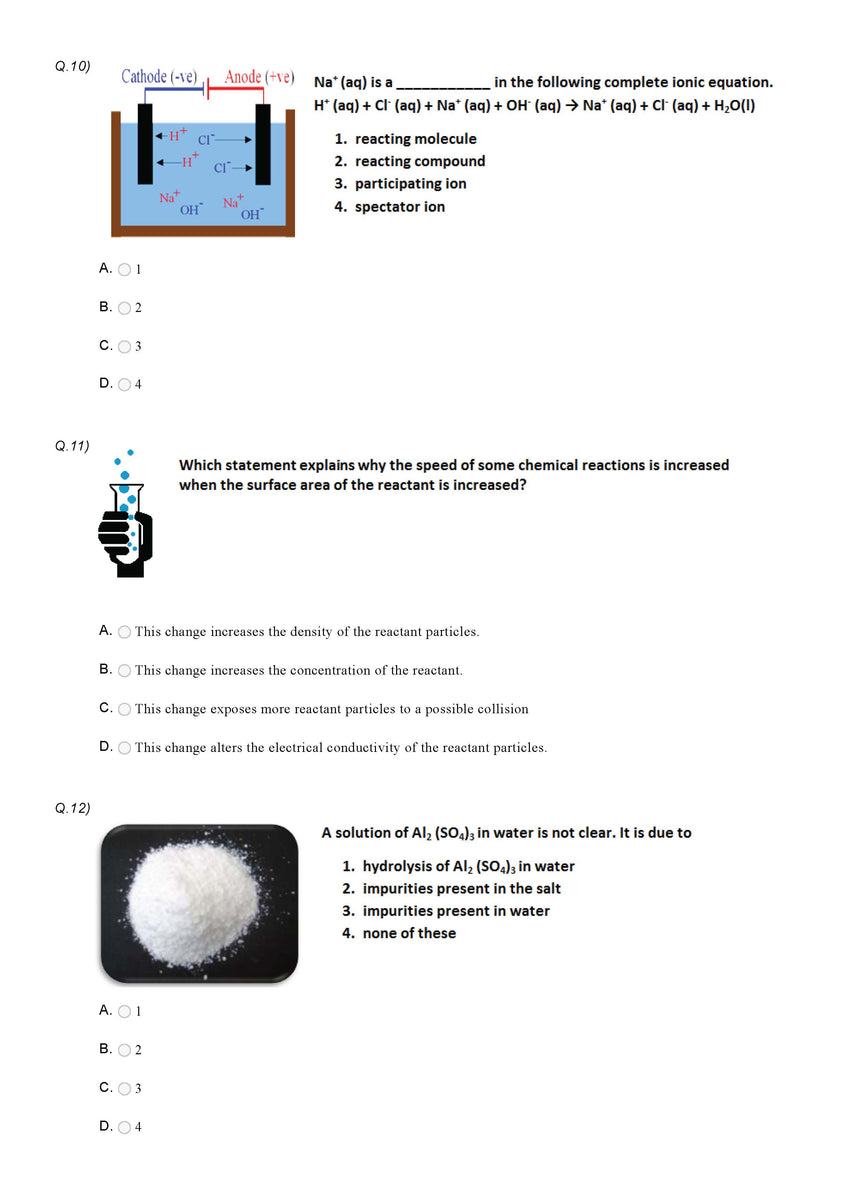 Science Olympiad Class 10 - Sample question paper 19 | Olympiad tester