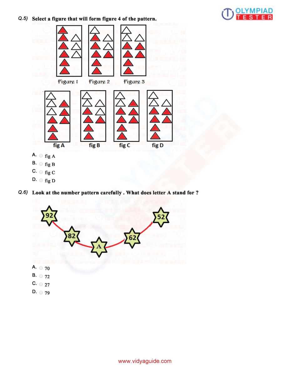 Class 1 Reasoning Olympiad sample paper - PDF Worksheet 1 | Olympiad tester
