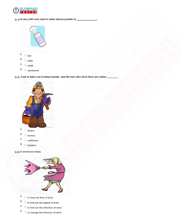 Class 2 Science HOTS - Air, Water and rocks - Worksheets 1-5 | Olympiad ...