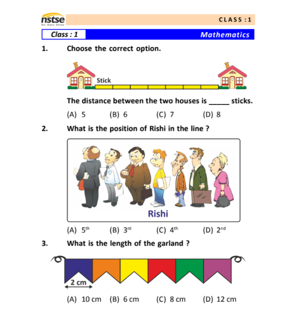 Class 1 NSTSE Sample paper with syllabus | Olympiad tester