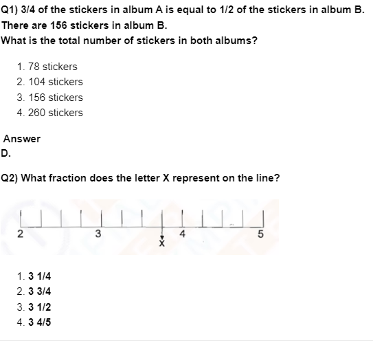 CBSE Class 4 Maths Common Fractions Worksheets | Olympiad tester