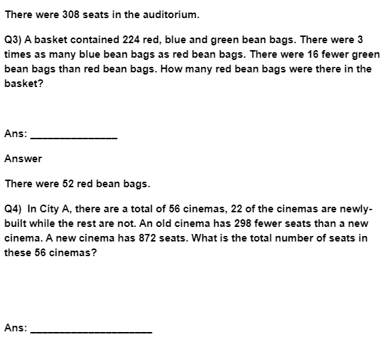 Grade 4 Mathematics Practice Questions on Computation Operations ...