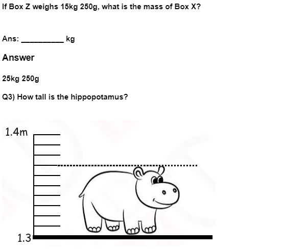 Class 4 Measurement worksheet for IMO Level 2 | Olympiad tester