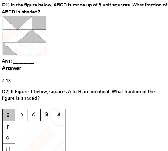 Fractions online worksheet for Grade 4 | Olympiad tester