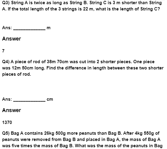 Grade 4 Measurement of Length Weight and Capacity Worksheet - Set 2 ...