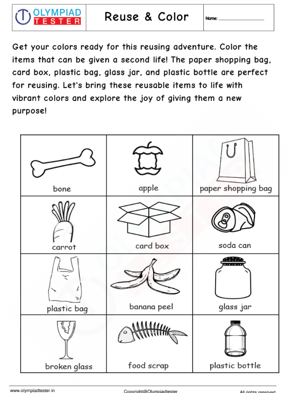 Reduce Reuse Recycle Worksheets For Preschool