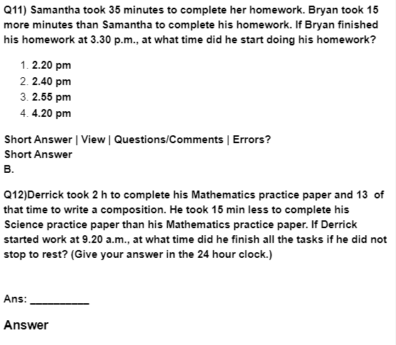 Class 4 Maths Questions - Time - Set 09 | Olympiad tester