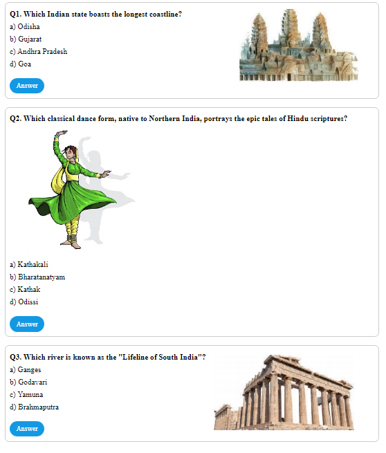 Class 3 GK Questions - India and the world | Olympiad tester