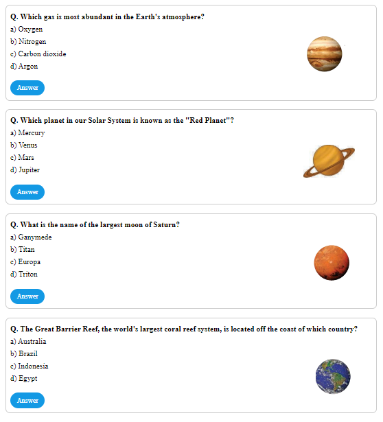 Class 3 GK Questions - Earth and universe | Olympiad tester