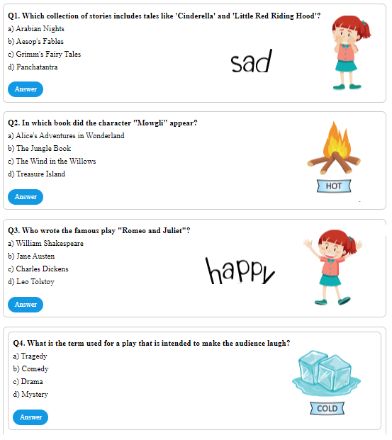 Class 3 GK Questions - Literature and language | Olympiad tester