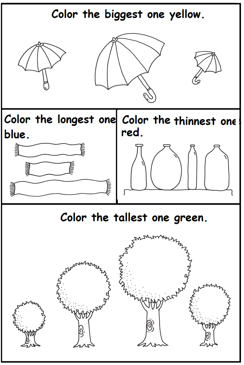 Kindergarten Math Worksheets - Measurements 16 | Olympiad tester