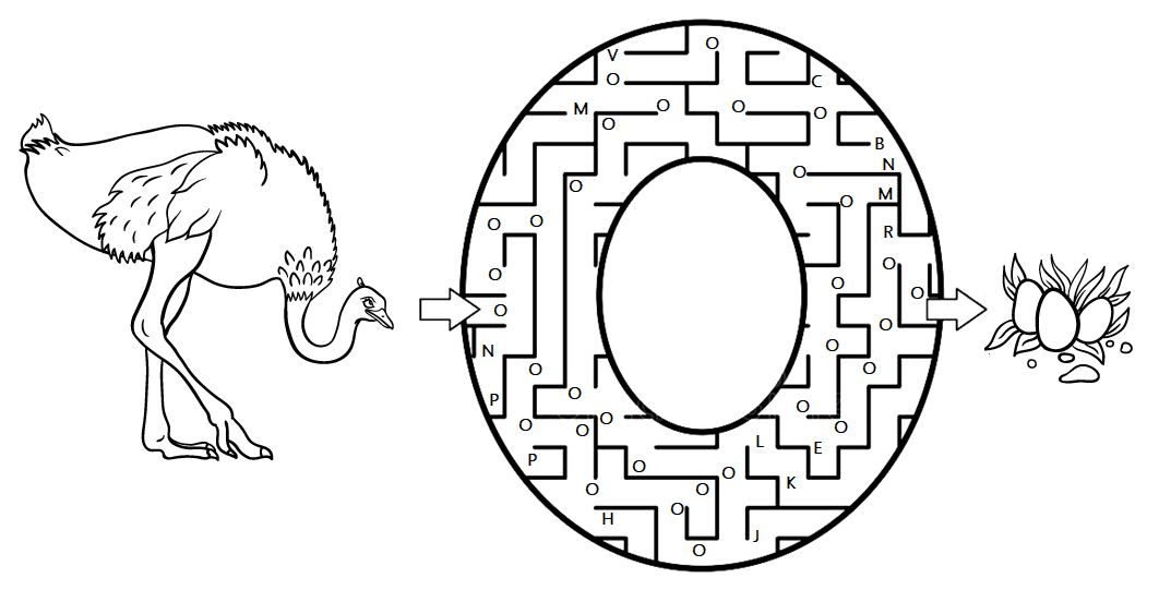 Kindergarten Maze Worksheet - Letter O | Olympiad tester