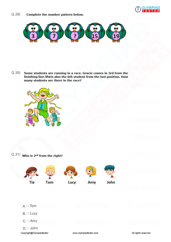 Class 1 Imo Maths Olympiad Online Chapterwise Practice Tests Olympiad Tester