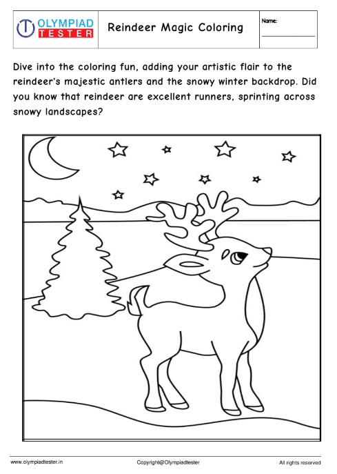 Reindeer Coloring Page | Olympiad tester
