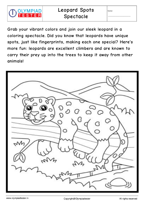Leopard Coloring Page | Olympiad tester