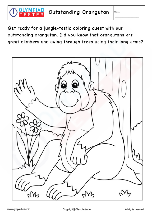 Outstanding Orangutan Coloring Page | Olympiad tester