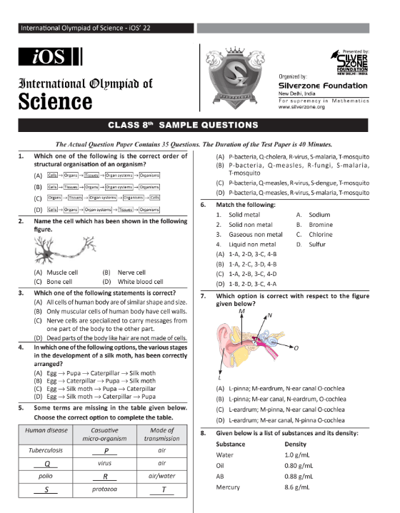 Class 8 iOS sample question paper with syllabus | Olympiad tester