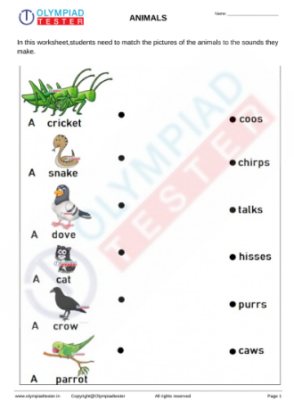 Free printable science worksheets for Preschool - Animals 12 | Olympiad ...