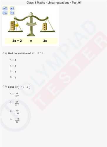 HOTS Questions - Class 8 - Linear equations in one variable | Olympiad ...