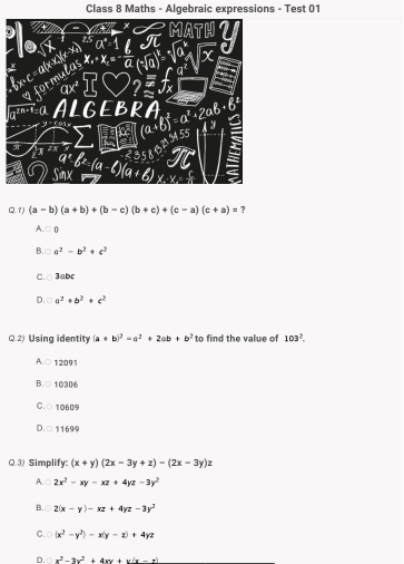 HOTS Questions - Algebraic Expressions and Identities - Class 8 ...