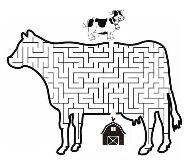 Farmyard Maze Worksheet | Olympiad tester