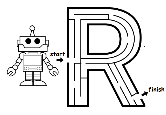 Kindergarten Maze Worksheet - Letter R | Olympiad tester