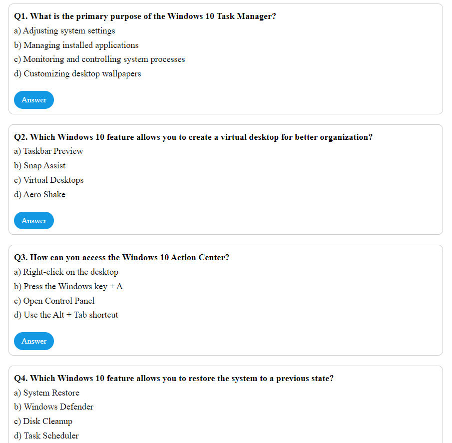 Cyber Olympiad Class 10 - Sample question paper 10 | Olympiad tester