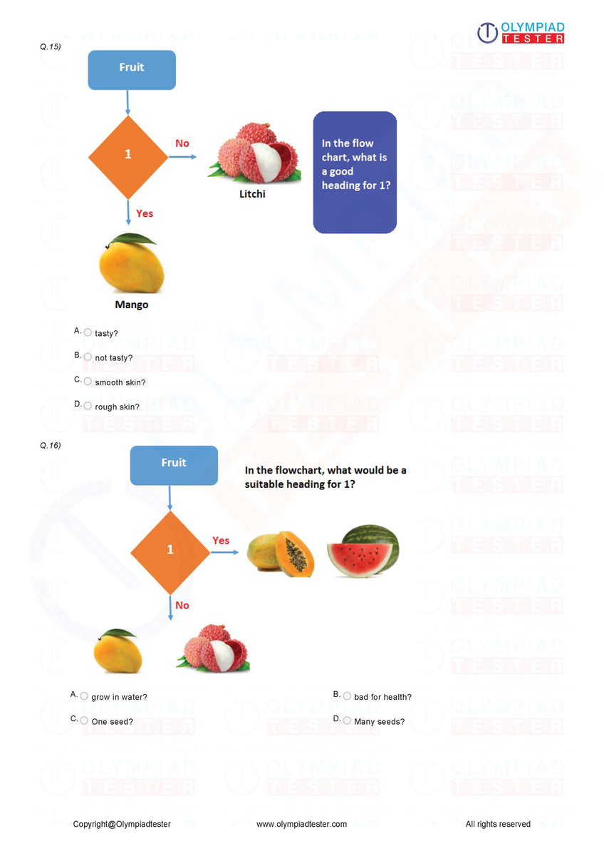 Class 1 Science - Mock test 13 | Olympiad tester