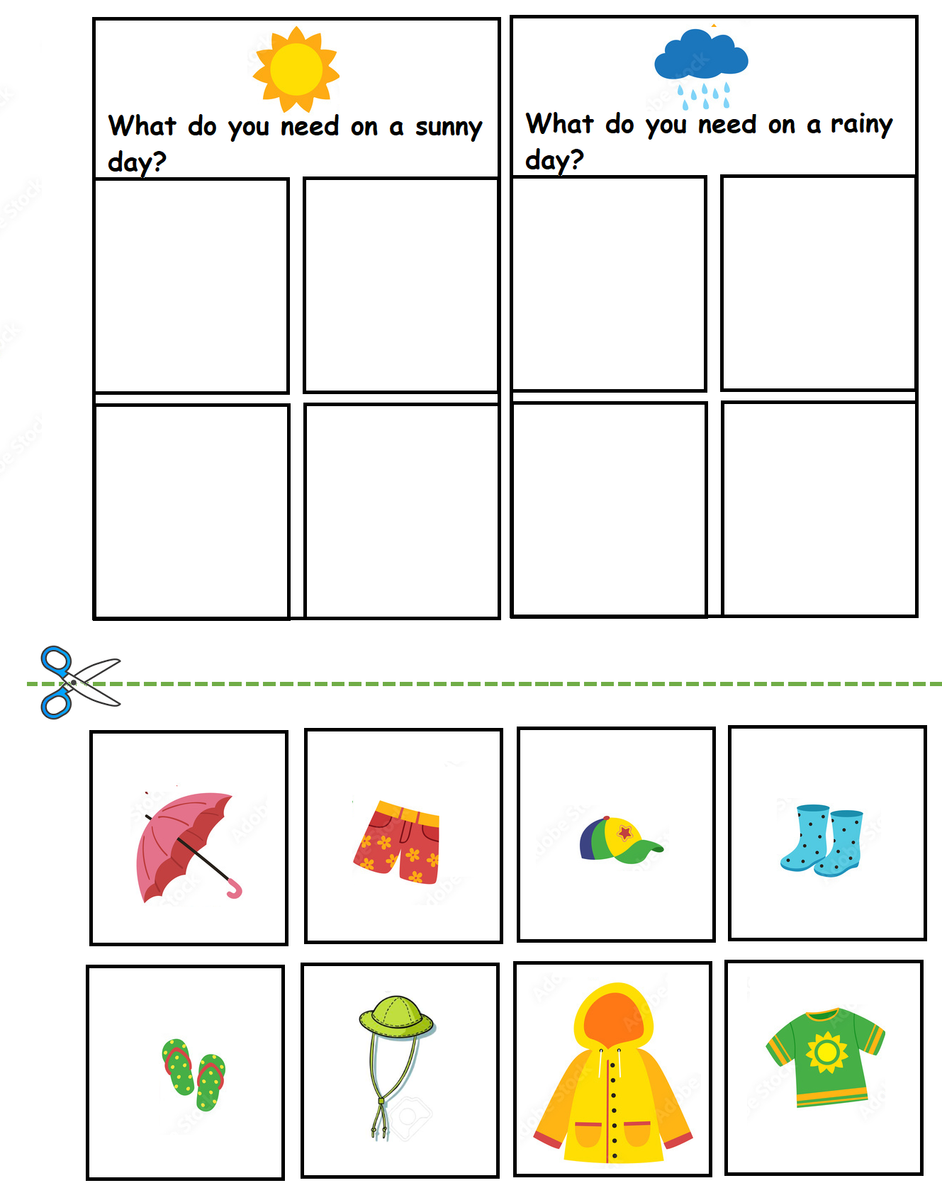 Free Preschool Worksheets - Weather 07 | Olympiad tester